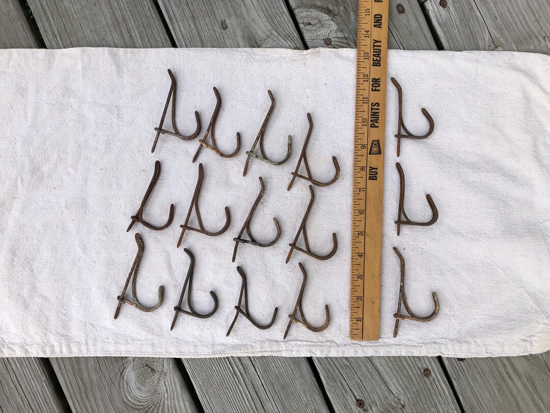 15 Salvage Wire Hooks, 15 Salvage Heavy Wire Wall Hooks, Primitive Wire ...