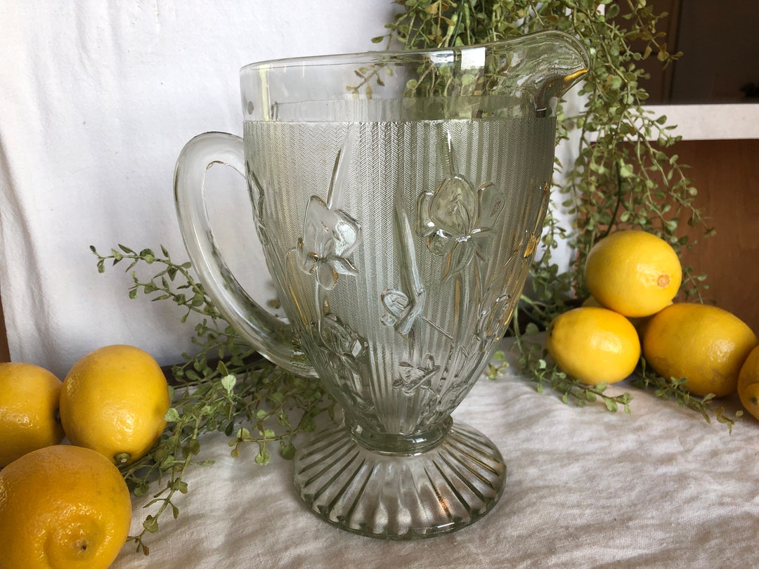 Vintage Pitcher, Midcenury Vintage Lemonade Pitcher, Clear Glass ...