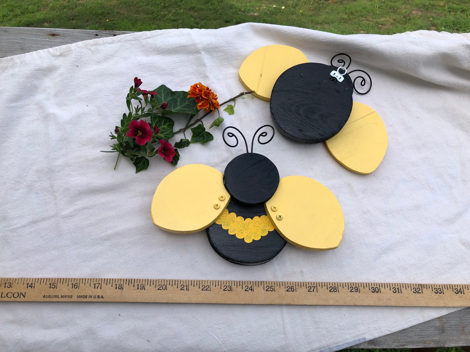 Folk Art Bumble Bee Yard Art Garden Decor Fence Porch Patio - Etsy