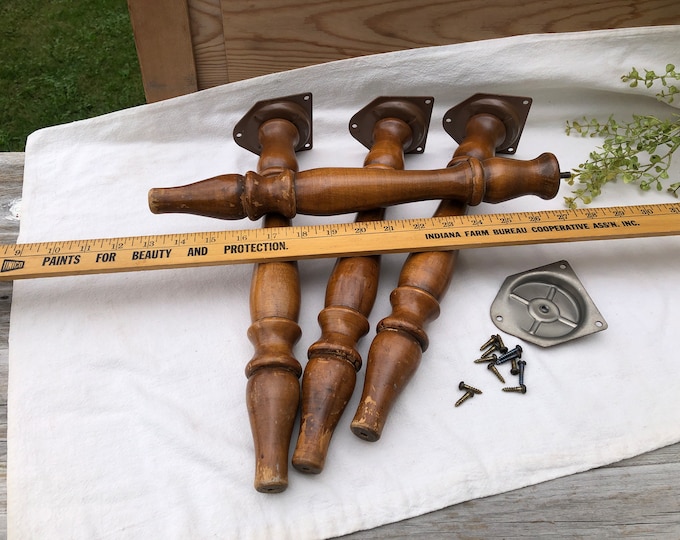 Salvage Furniture Legs, 4 Turned Maple Funiture Legs With Attachments ...