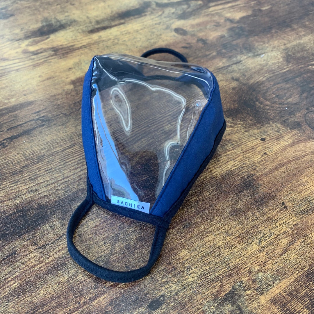 Navy Clear Window Face Mask With Nose Wire & Filter- Adult/child THE ...