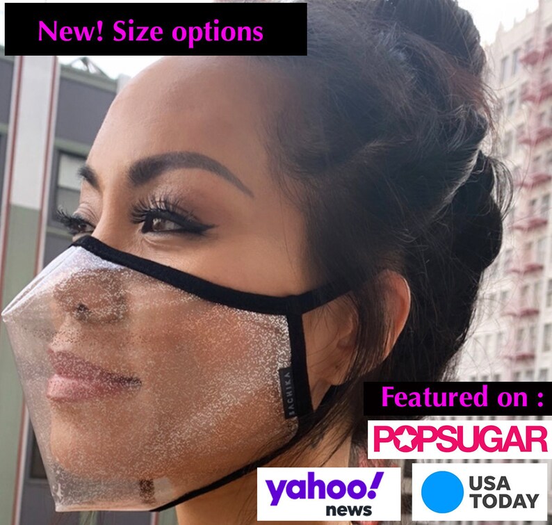 Red Glittery Sparkly Shimmery Clear Face Mask SPARKLY REVEAL | Etsy