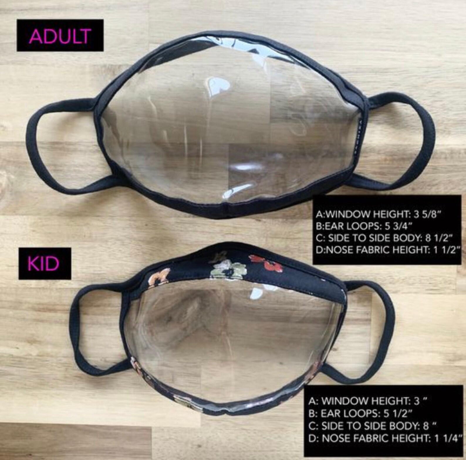 Bundle of 3 Clear Window Clear Face Masks Great Teachers & - Etsy