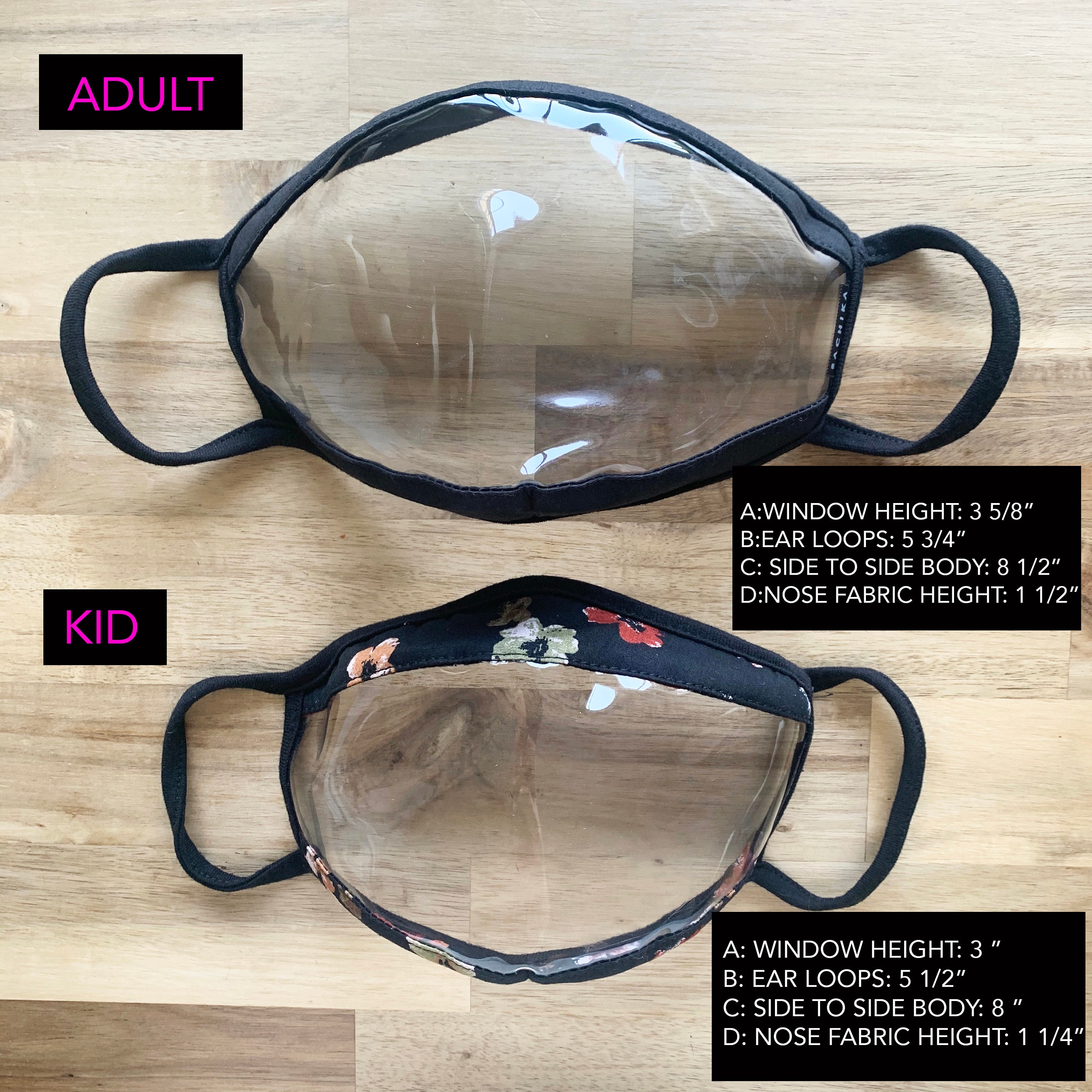 Kid's Clear Window Face Mask With Nose Wire & Filter- Child THE STUDENT ...