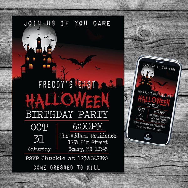 Haunted House Birthday Party Invitations - Etsy