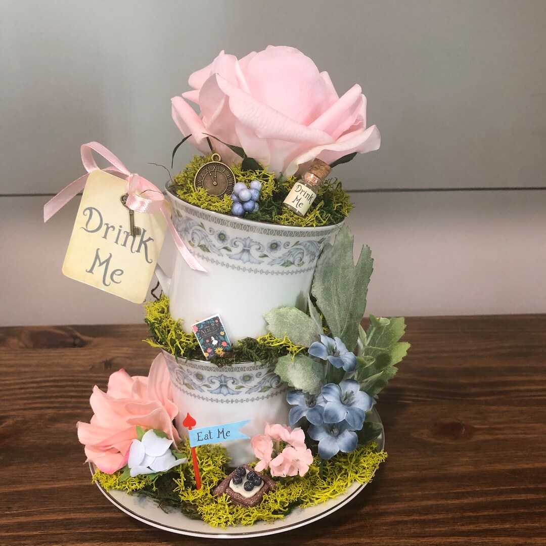 Alice in Wonderland, Mad Hatter, Tea Party Centerpiece, Teacup, Bridal ...