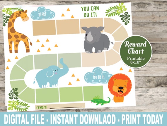 Safari Reward Chart Behavior Chart Kids Routine Chore | Etsy