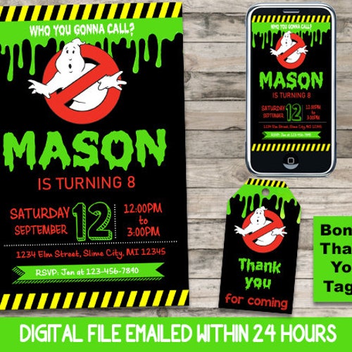 Ghostbusters Party Invitation Ghostbusters Birthday | Etsy
