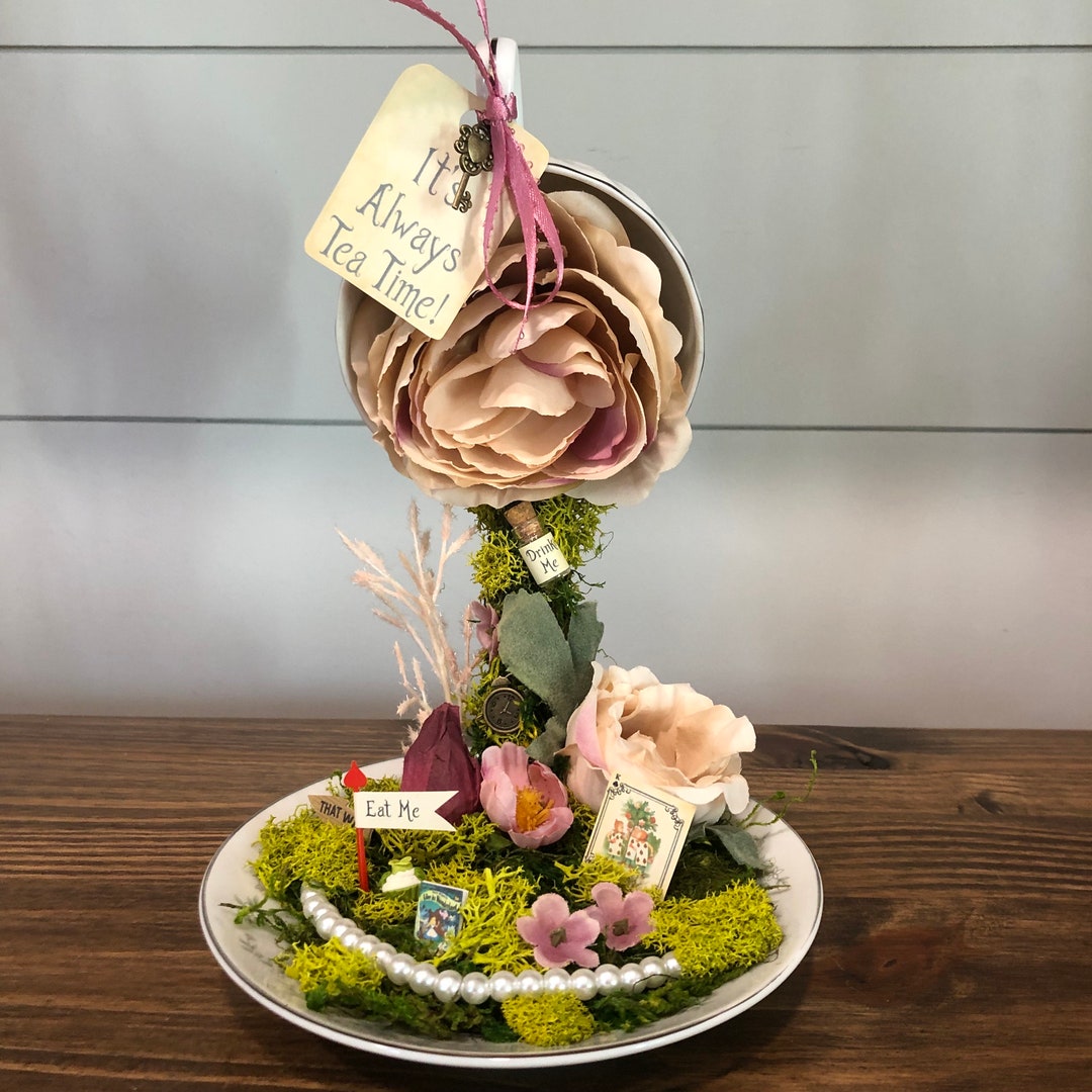 Alice in Wonderland, Mad Hatter, Tea Party Centerpiece, Teacup, Bridal ...