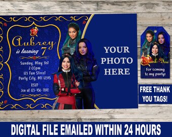 Descendants Birthday Invitation | Etsy
