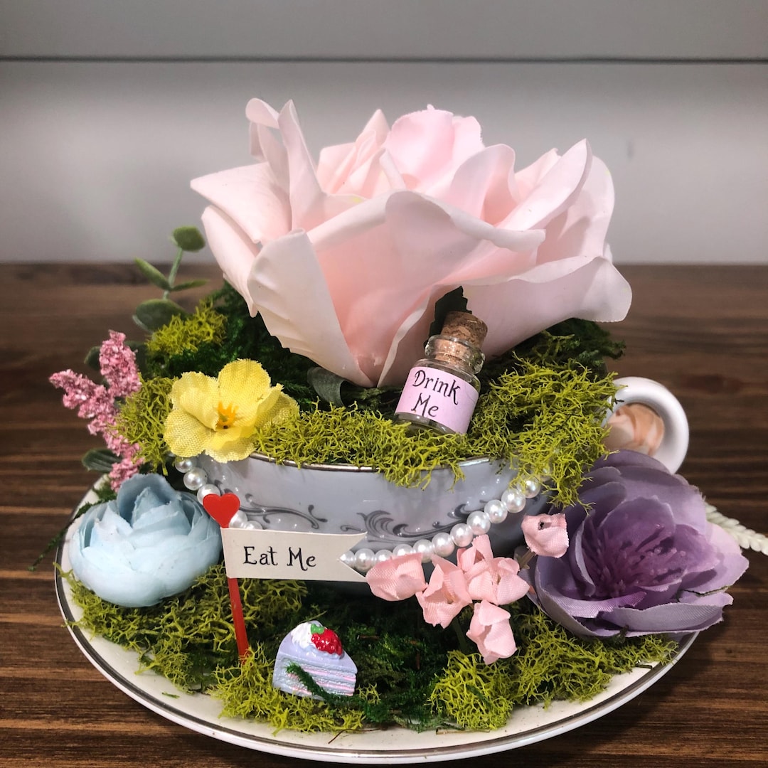 Alice in Wonderland, Mad Hatter, Tea Party Centerpiece, Teacup, Bridal ...