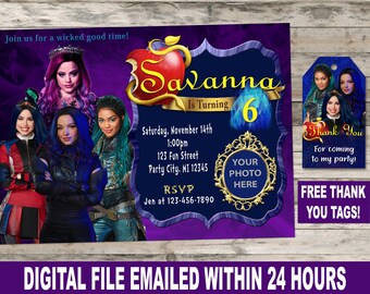 Descendants Birthday Invitation | Etsy