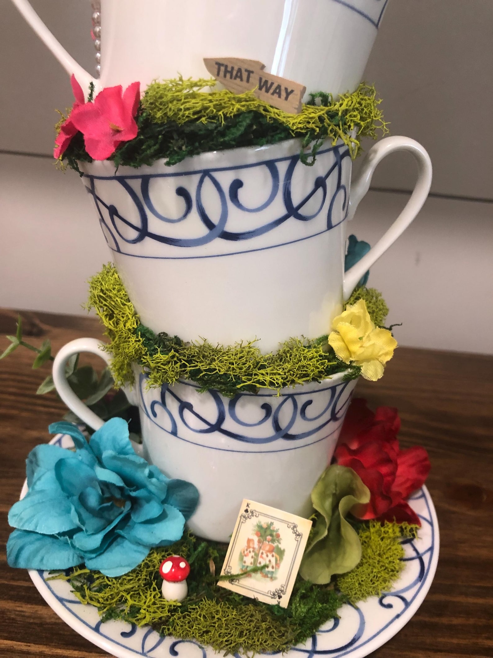 Alice in Wonderland, Mad Hatter, Tea Party Centerpiece, Teacup, Bridal ...
