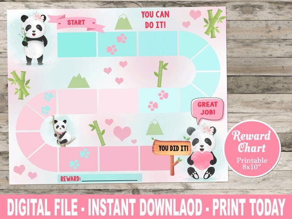 Printable Panda Reward Chart Behavior Chart Kids Routine | Etsy