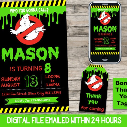 Ghostbusters Party Invitation Ghostbusters Birthday - Etsy