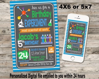 Scientist Lab Birthday Party Invitation / Science Experiment - Etsy