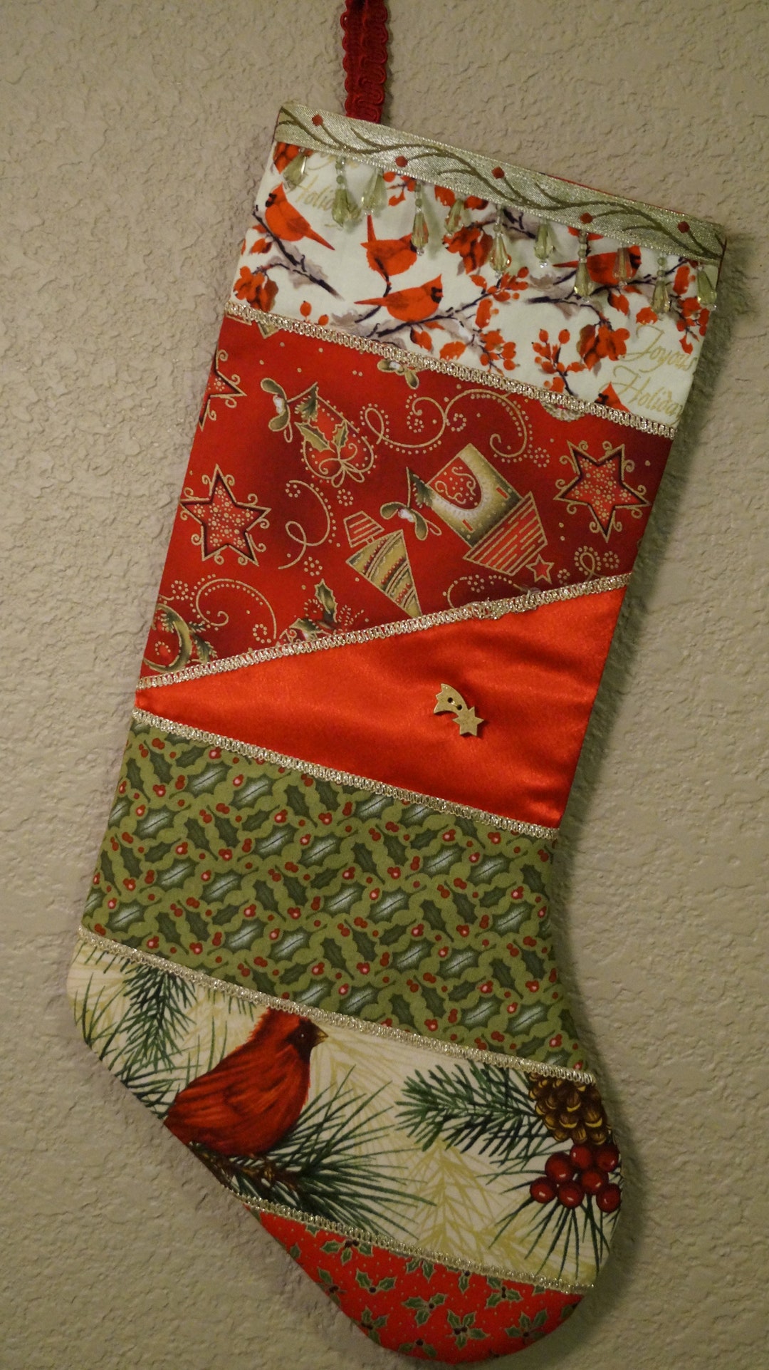 Christmas Cardinal Stocking - Etsy
