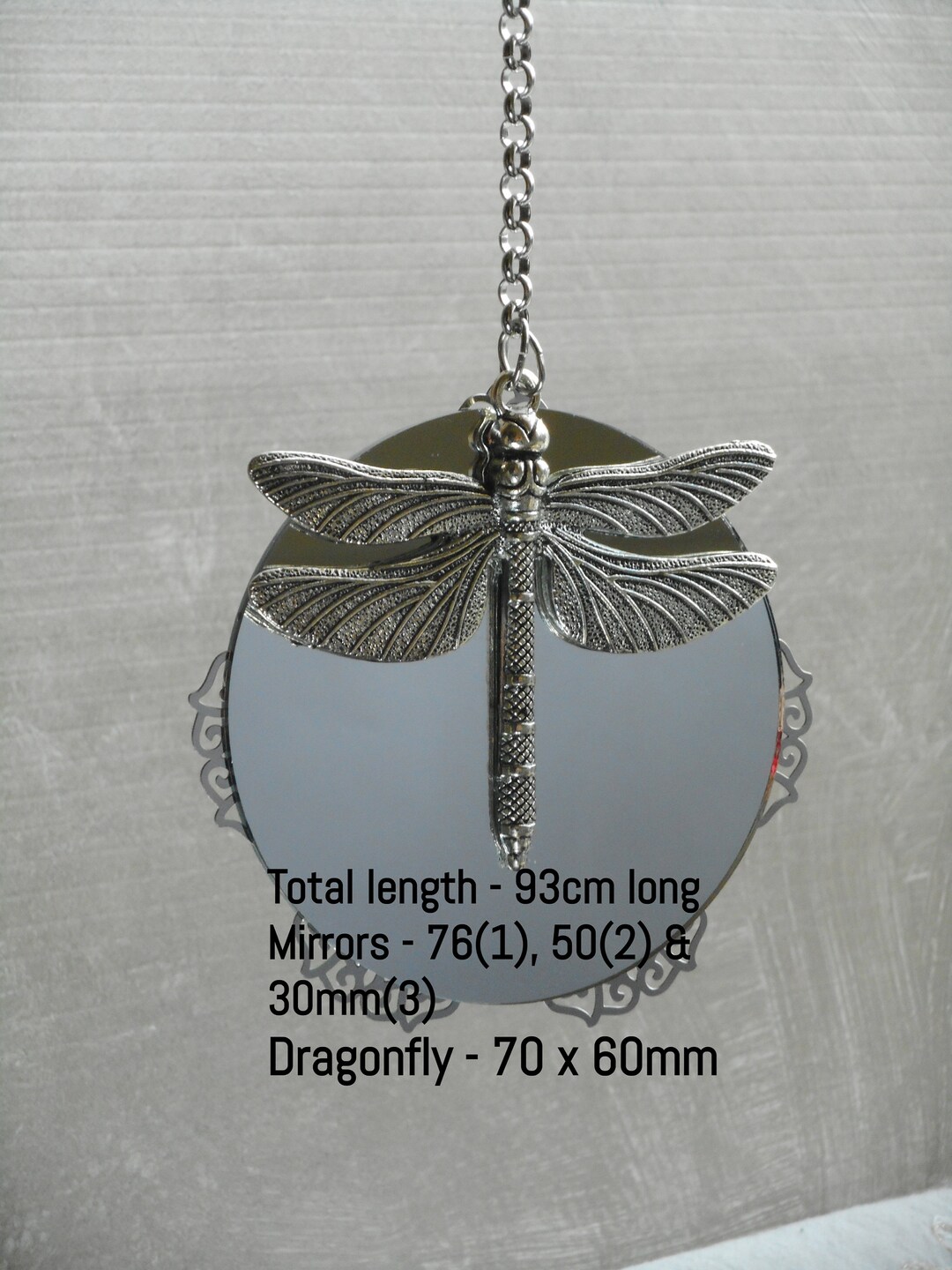 Suncatcher Mirror, Dragonfly Theme. Yard Art and Bird Scarer or Flashy ...