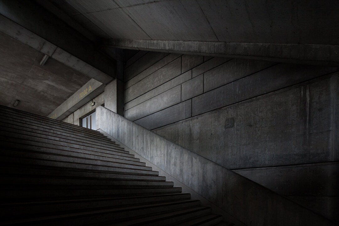 Chiaroscuro Photography of Stairs in a Concrete Building in Paris - Etsy
