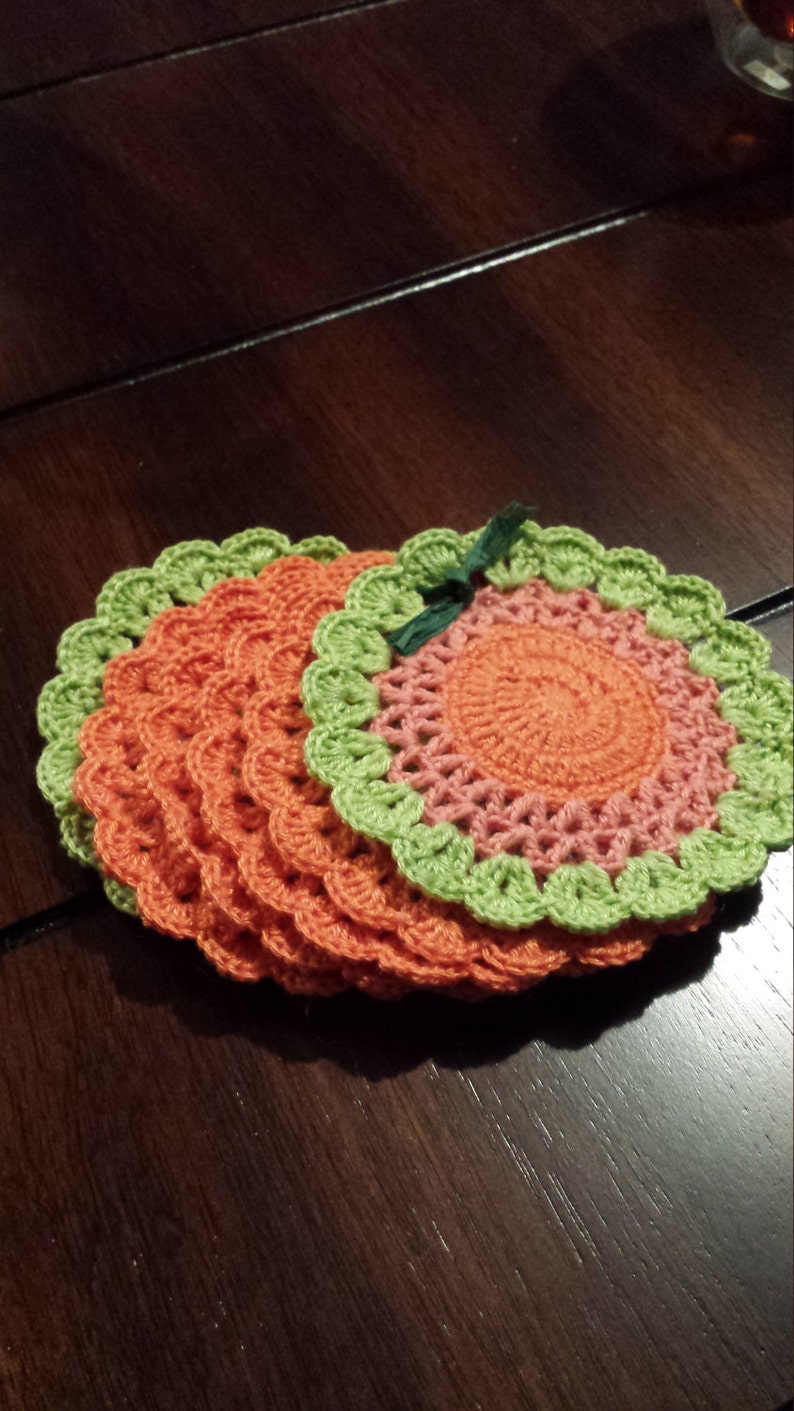 Crochet Coasters - Drink Coasters - Doily Coaster Set - Handmade ...