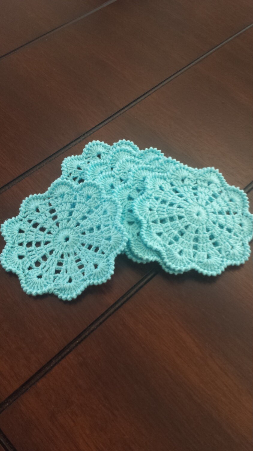 Crochet Coasters - Drink Coasters - Doily Coaster Set - Handmade ...