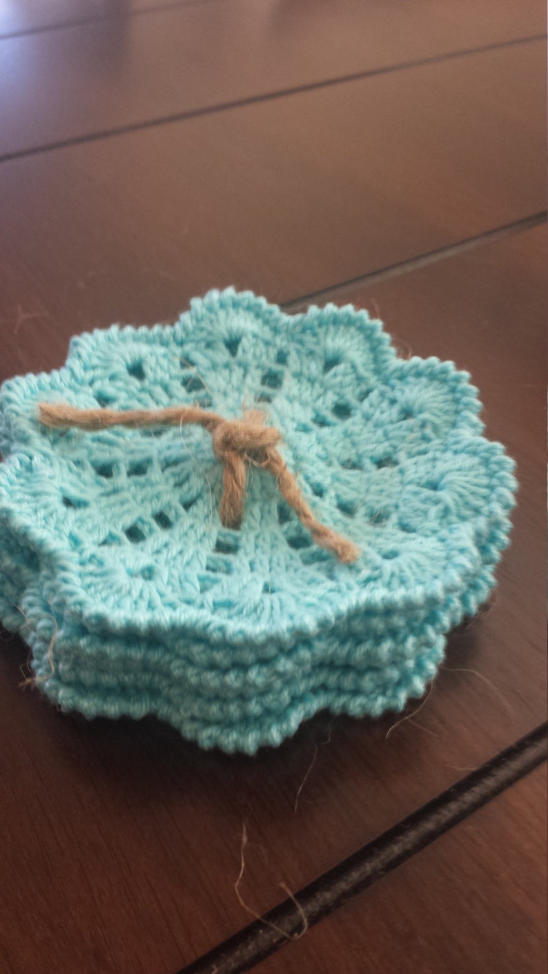 Crochet Coasters - Drink Coasters - Doily Coaster Set - Handmade ...