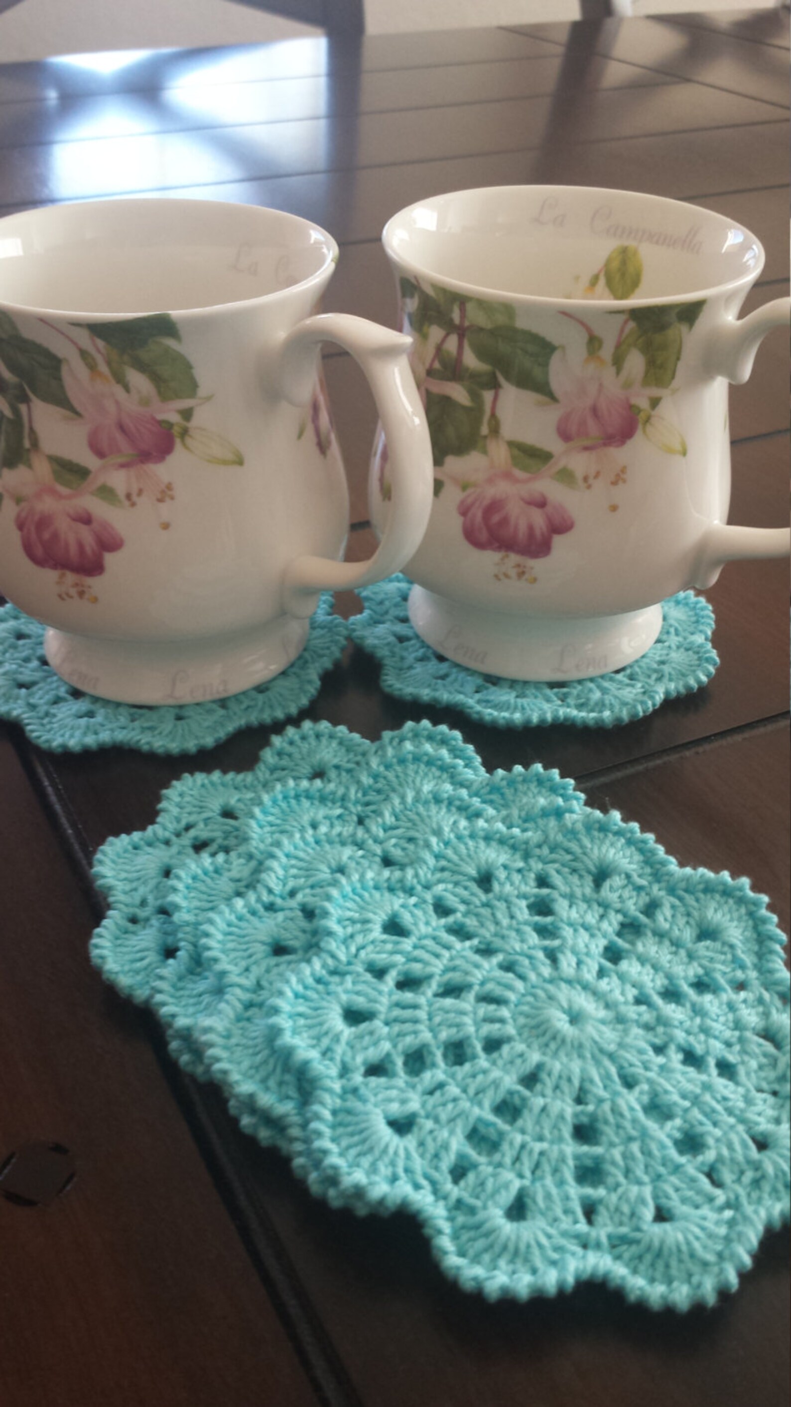 Crochet Coasters - Drink Coasters - Doily Coaster Set - Handmade ...