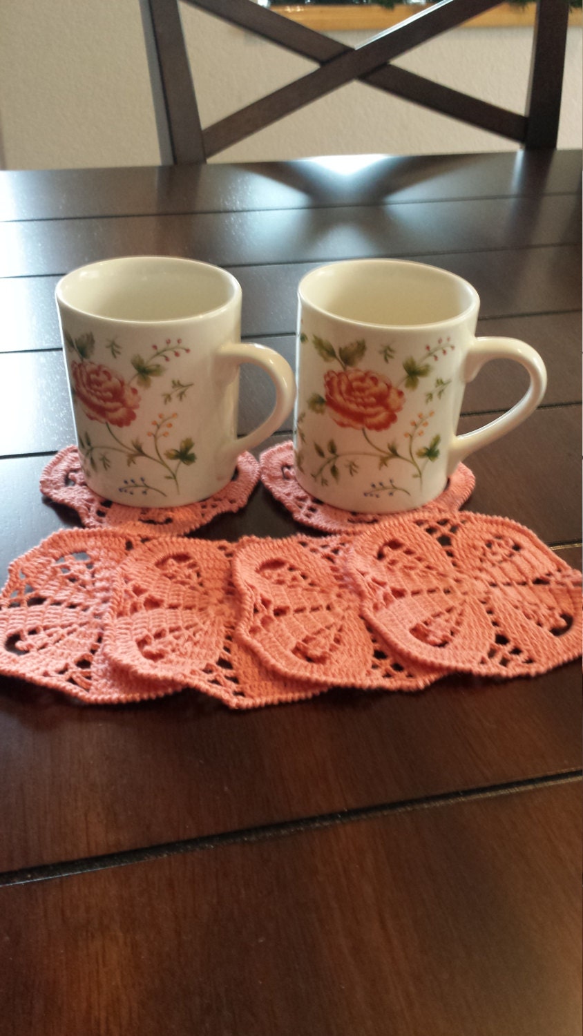 Crochet Coasters Drink Coasters Doily Coaster Set Handmade Coasters ...