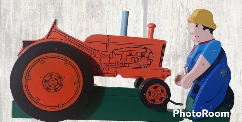 Orange Tractor - Etsy