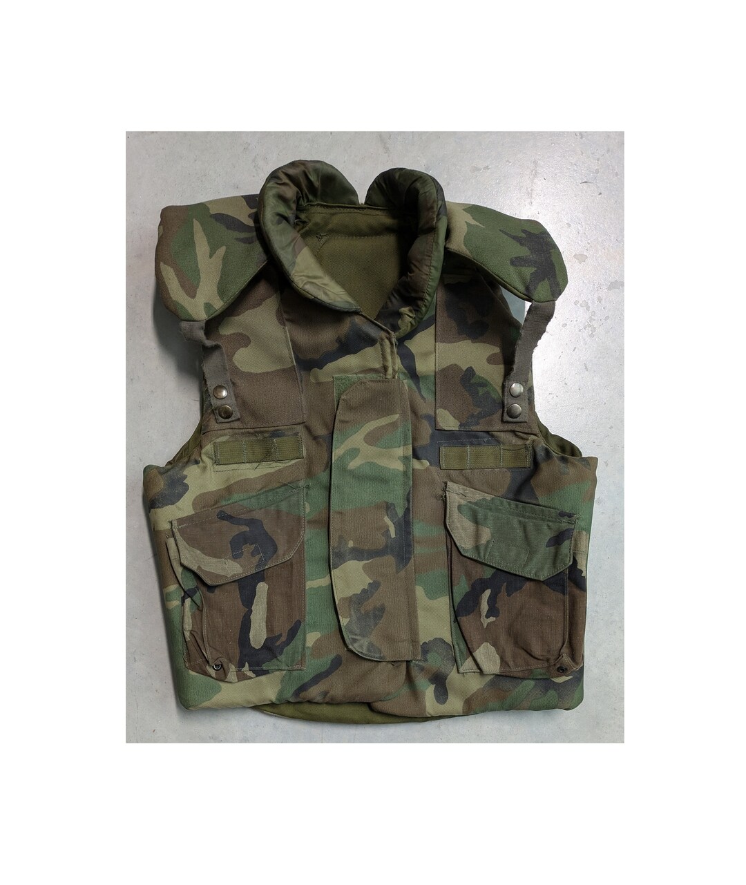 Vintage US Military Surplus PASGT Vest Woodland Camo Small W/ Manual ...