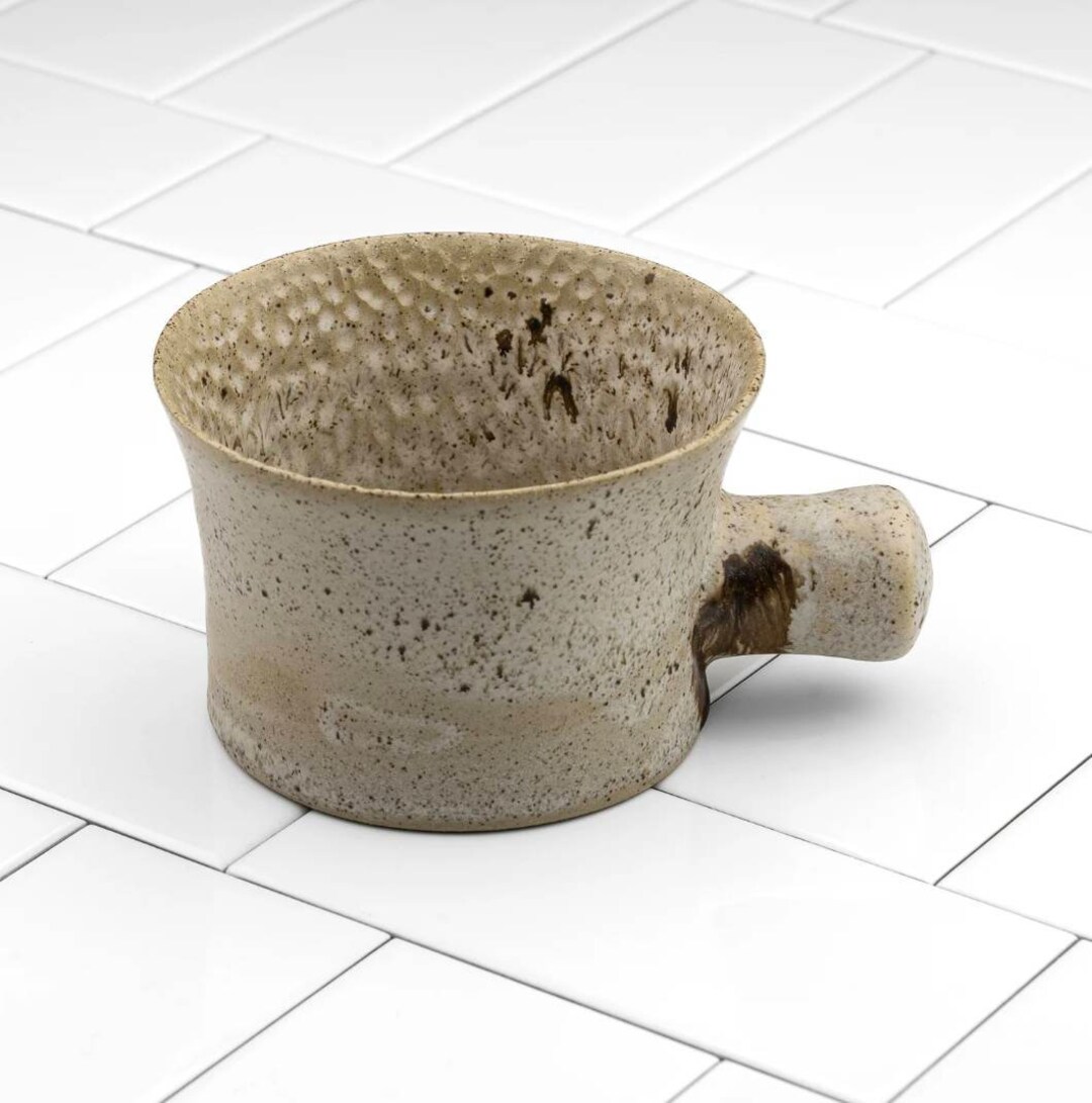 Speckled White Textured Shaving Mug - Etsy