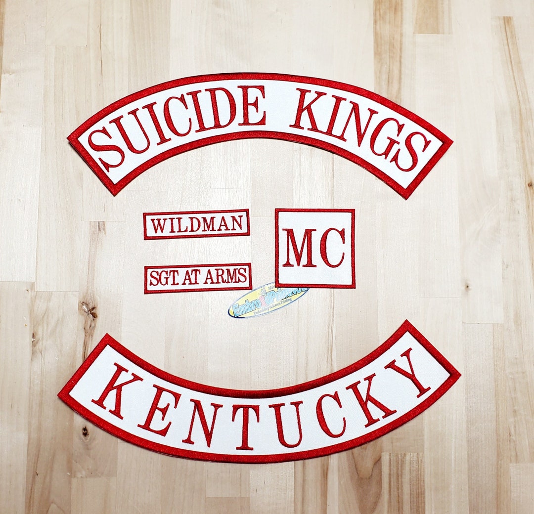 Custom Embroidered 15" Full Arch 5pc Motorcycle Vest Patches Rockers ...