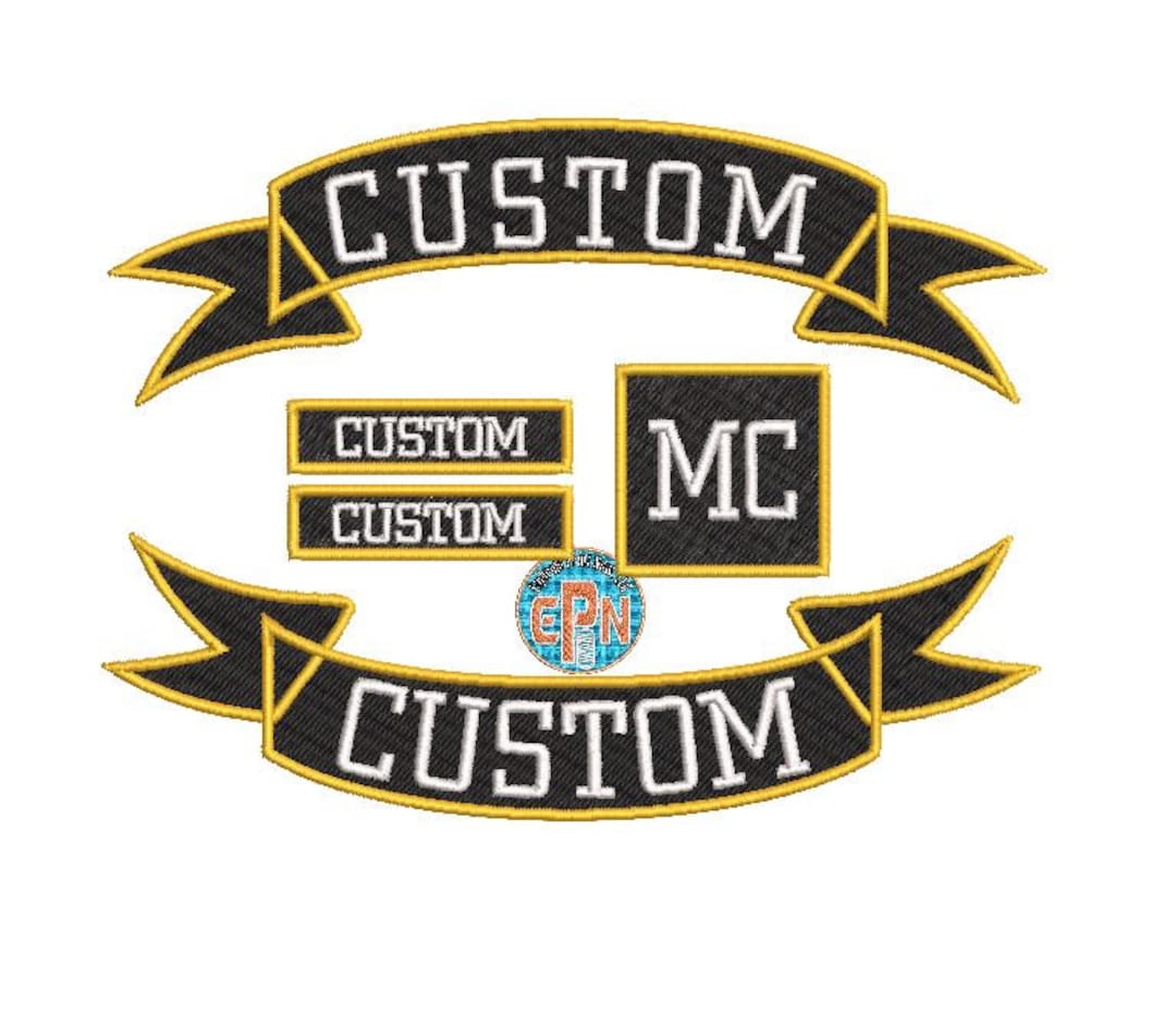 Custom Embroidered 15" Full Arch 5pc or Single Motorcycle Vest Patches ...