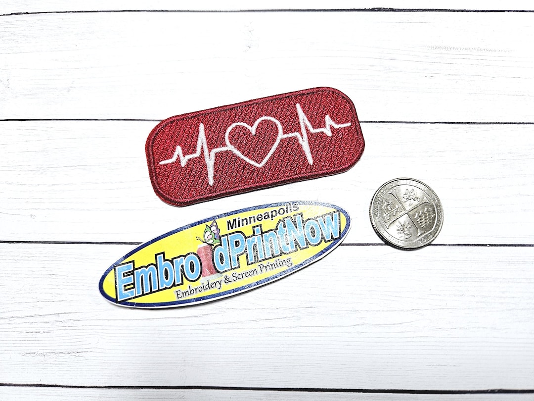 EKG Heart - Medical - Nurse - Doctor Fully Embroidered Iron on Applique ...