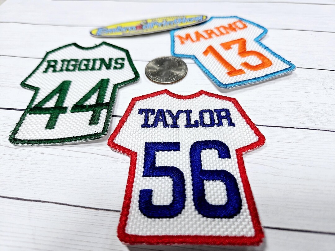 Custom NFL Embroidered Player Name and Number T-shirt Iron on or Sew-on ...
