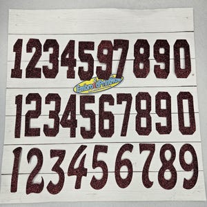 9" Inches Glitter Numbers Iron on Transfer Decal for Jerseys DIY - Etsy