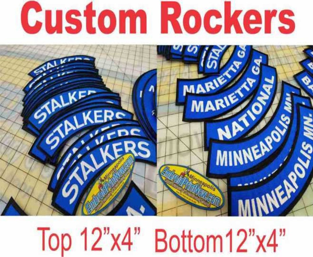 12"x4" Embroidered Custom Rocker Patch Personalized - Etsy