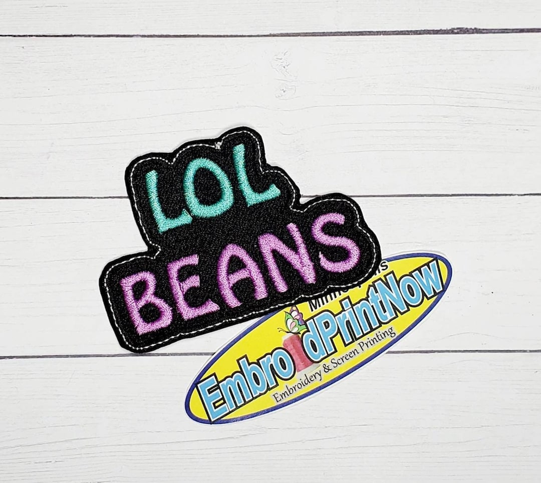 LOL Beans 3 X 2 Patch Mint and Lavender Black -custom Patch Cool - Etsy