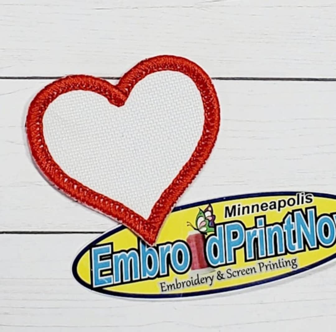 2" Faux Merrow Heart Patch Border 2X2 Digital Embroidery Files DST EXP PES Embroider Cool ...