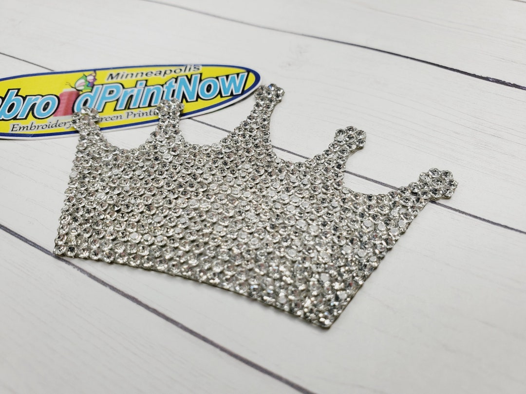 Rhinestone Silver Crown Iron on Patch for Jackets Hats Hoodies and Gags - Etsy