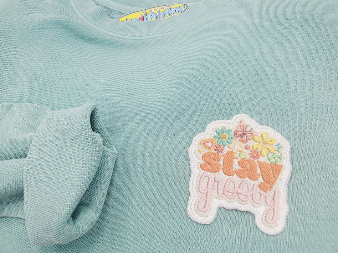 Retro Stay Groovy Patch Hippie 70s 90s Style Flower Power Good Vibes ...