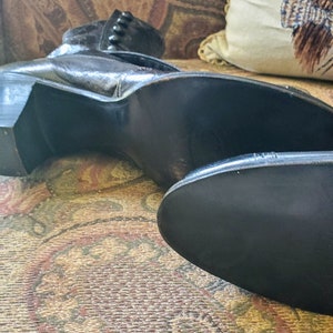 BOOTS Victorian High Button Heels Excellent Black Leather Ladies 5- 6 N ...