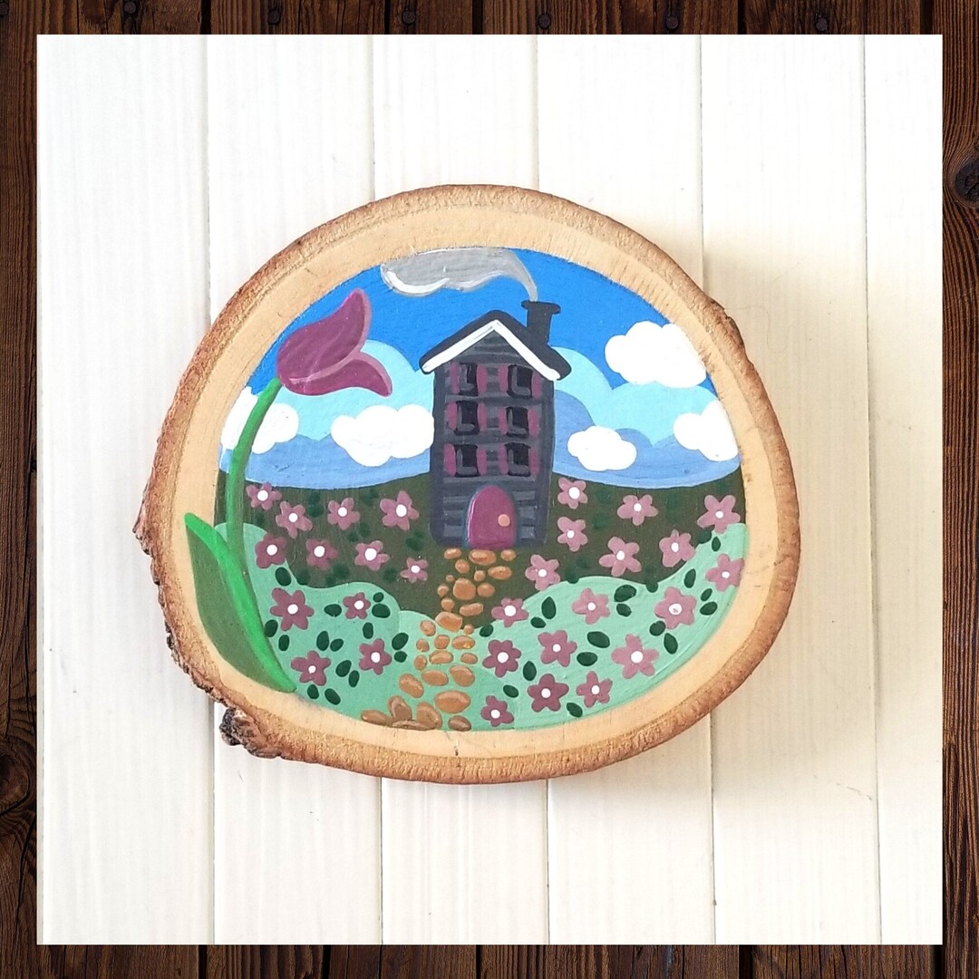 Folk Art Magnet Cottage Core Magnet House Magnet Hand - Etsy