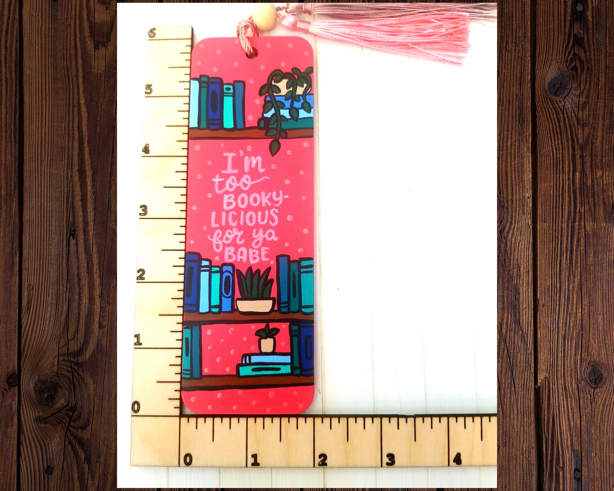 Funny Bookmark Sturdy Bookmark Wood Bookmark Hand Painted | Etsy