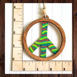 Peace Sign Ornament, Wood Peace Sign, Christmas Peace Sign, Groovy ...