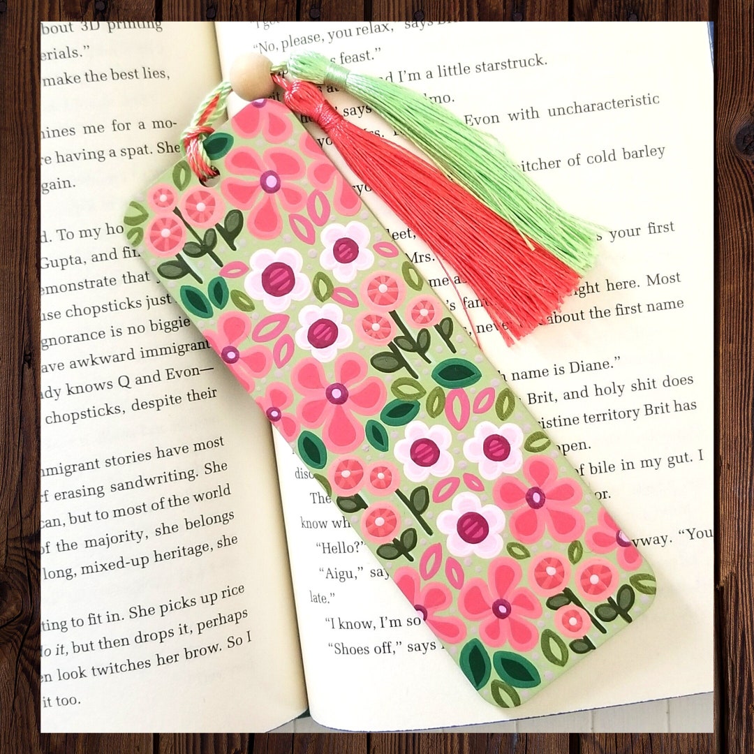 Colorful Bookmarks, Pink Bookmark, Hand Painted Bookmarks, Stocking ...