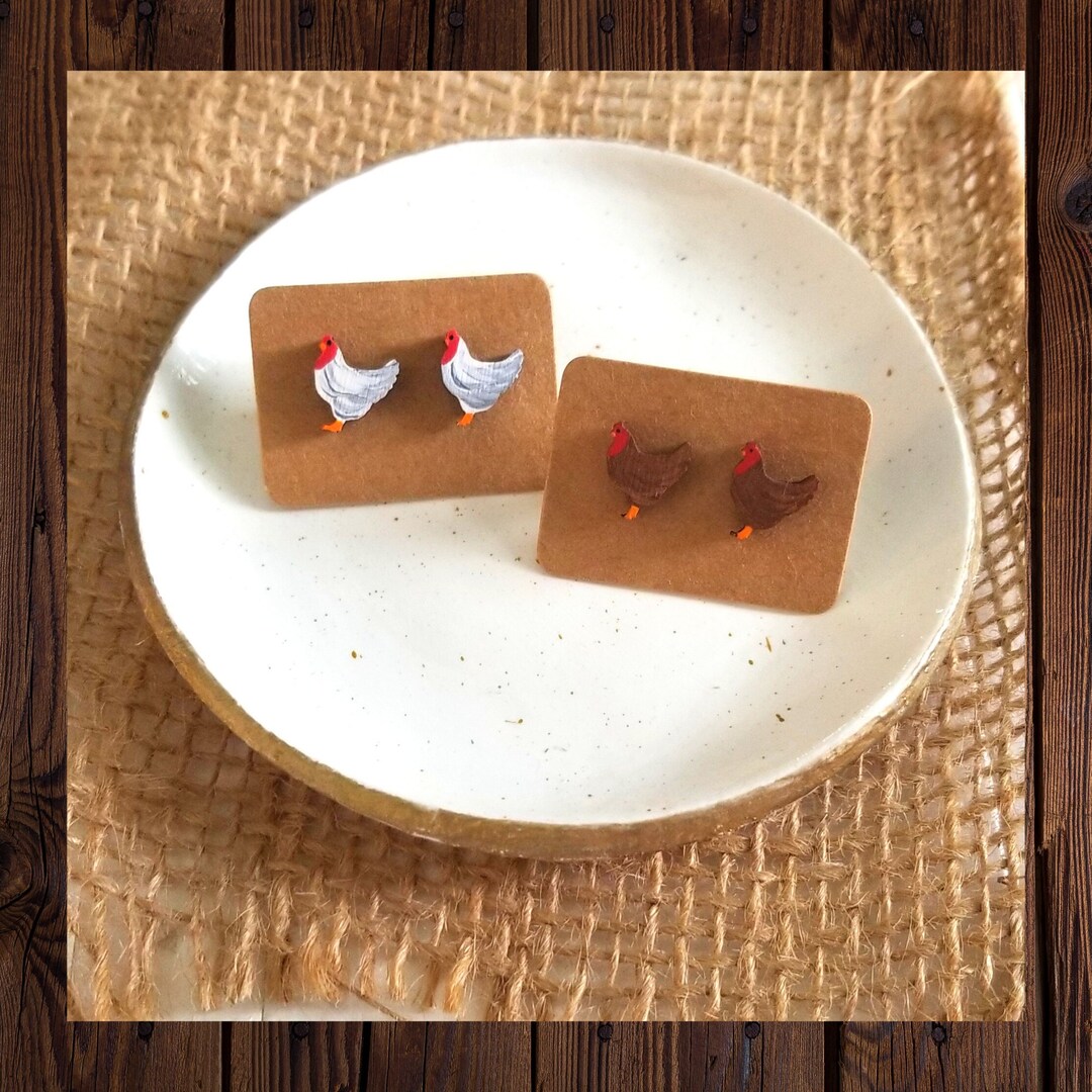 Chicken Earrings Stud, Chicken Jewelry, Chicken Gifts for Girls ...