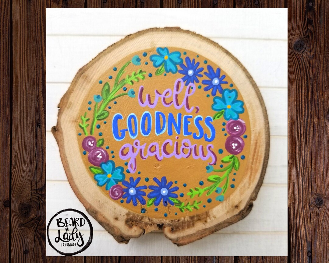 HAND PAINTED, Wood Slice MAGNET, Boho Art, Floral Wreath, Gift for Her ...