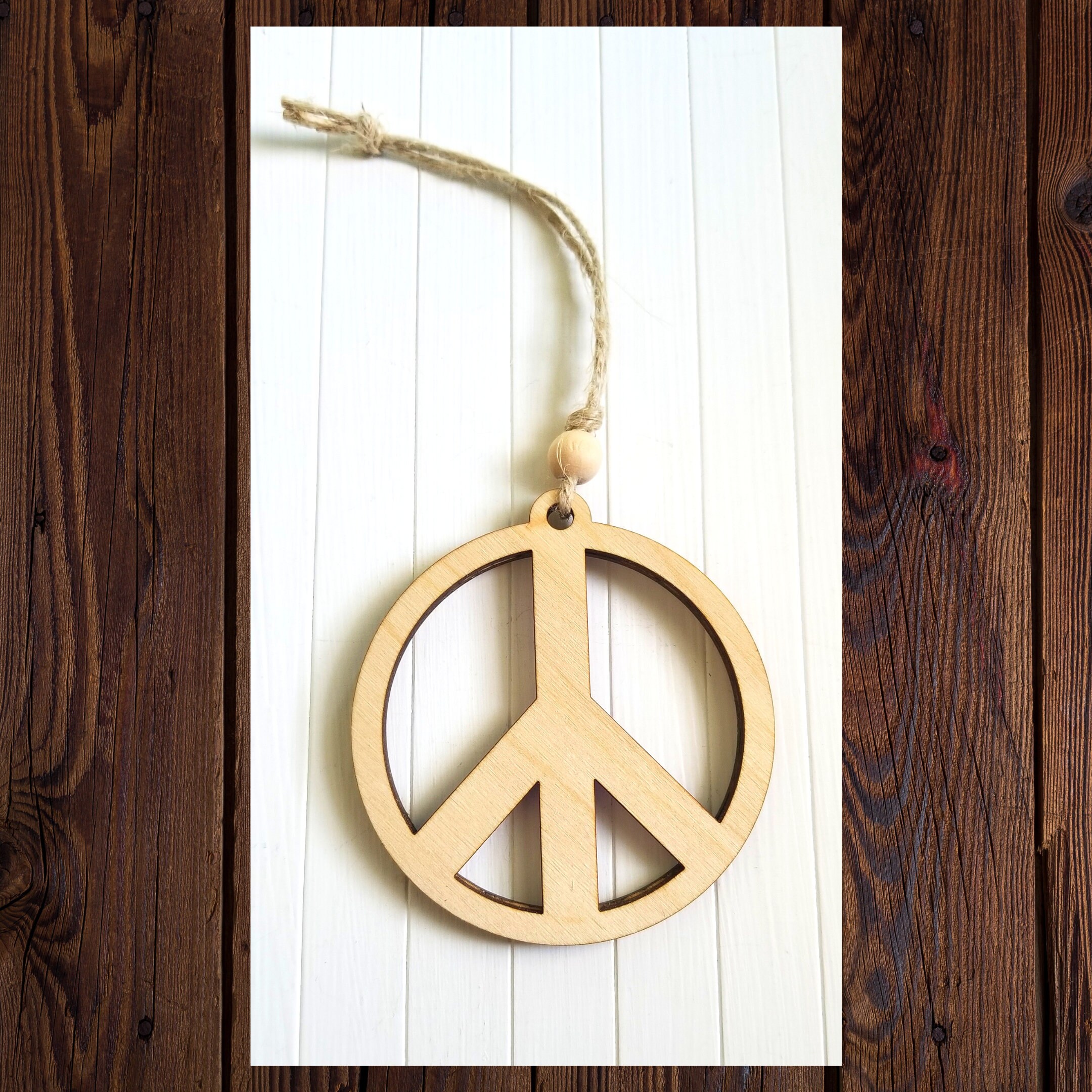 Peace Sign Ornament, Wood Peace Sign, Christmas Peace Sign, Groovy ...