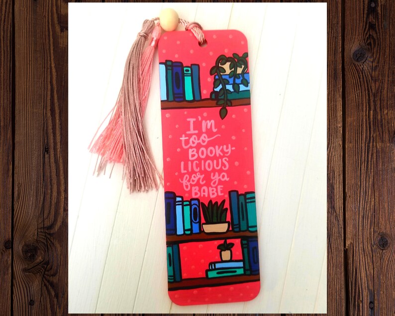 Funny Bookmark Sturdy Bookmark Wood Bookmark Hand Painted | Etsy